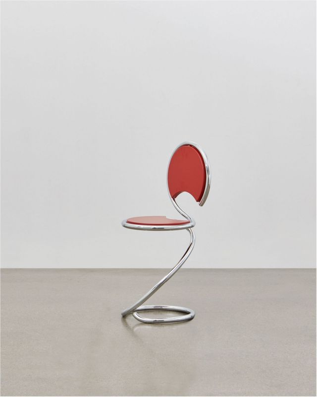 PH Snake Chair - Red - Wood seat/visible tubes