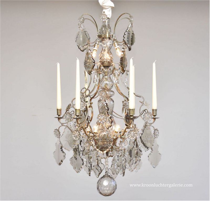 19th c. Swedish Rococo style crystal chandelier
