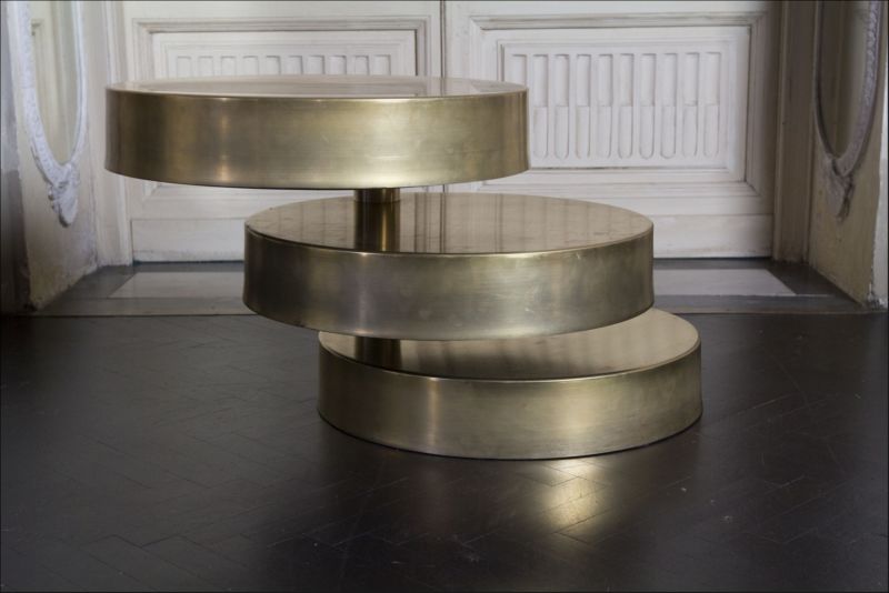 Mid-Century Modern Style Brushed Brass with Swivel Tops Italian Coffee ...