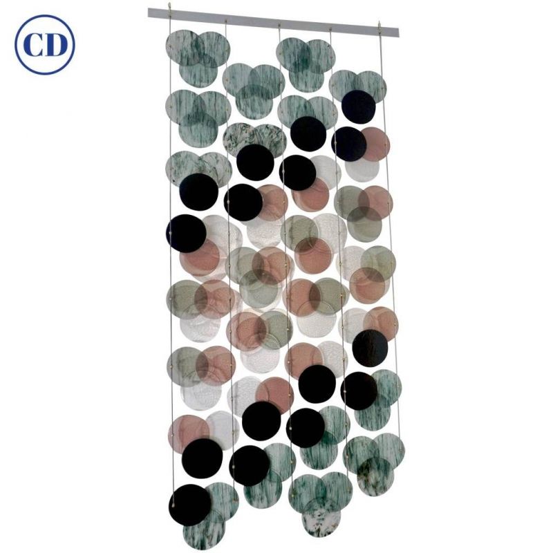 Organic Modern Italian Geometric Black Pink Aqua Murano Glass Curtain ...