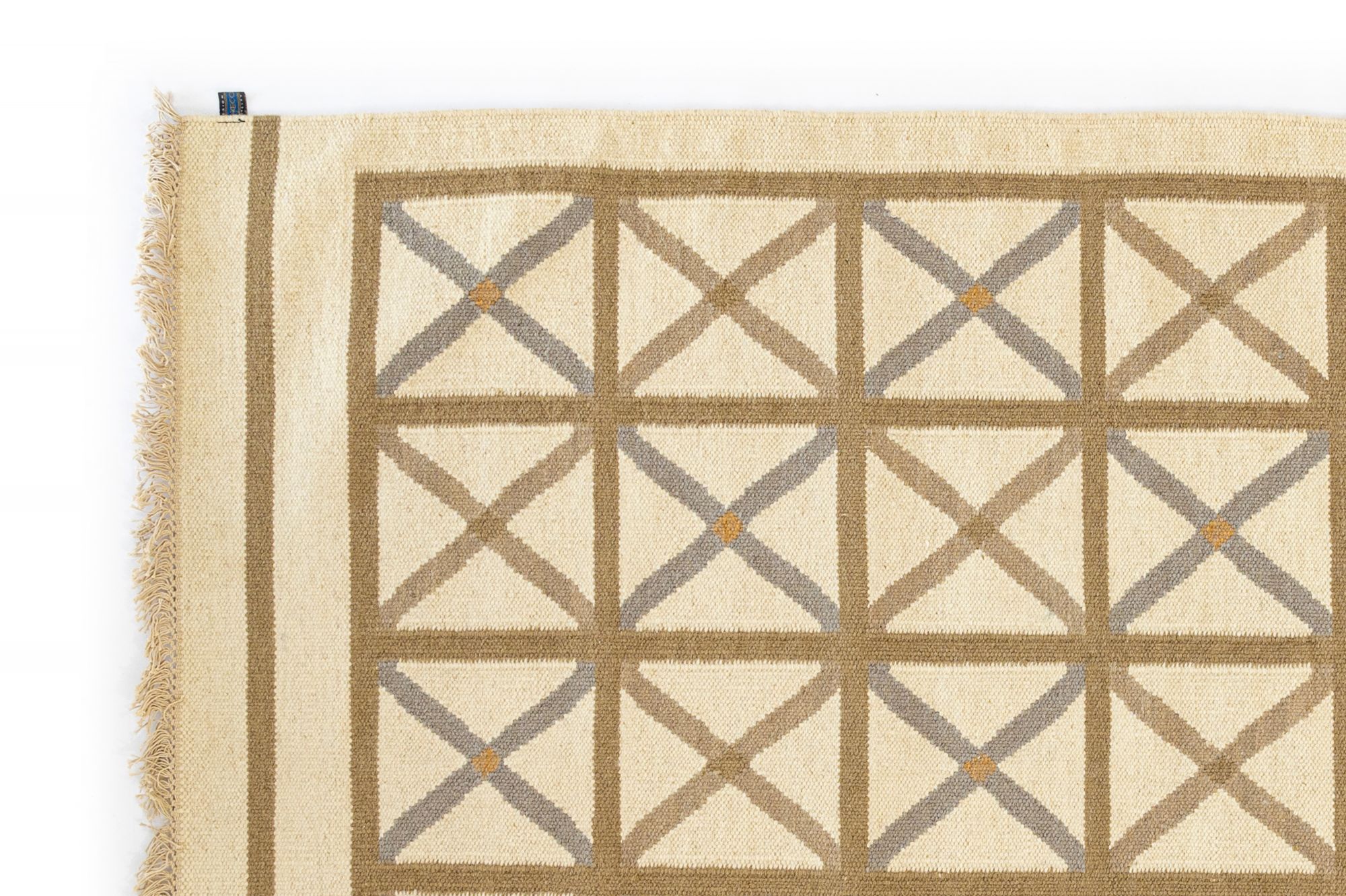 NOS Scandinavian 20th century modern flat weave rug by Anna Johanna ...