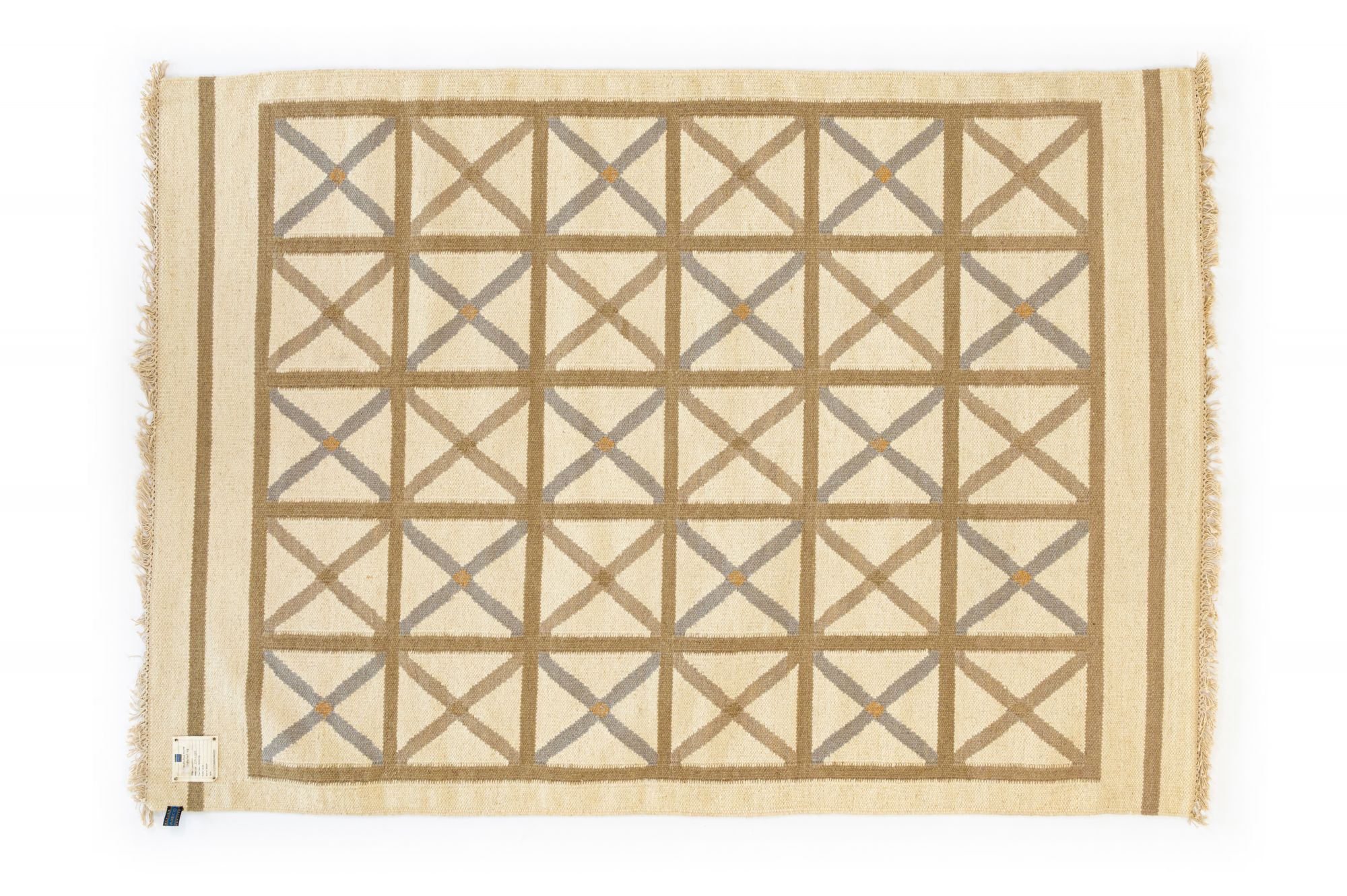 NOS Scandinavian 20th century modern flat weave rug by Anna Johanna ...