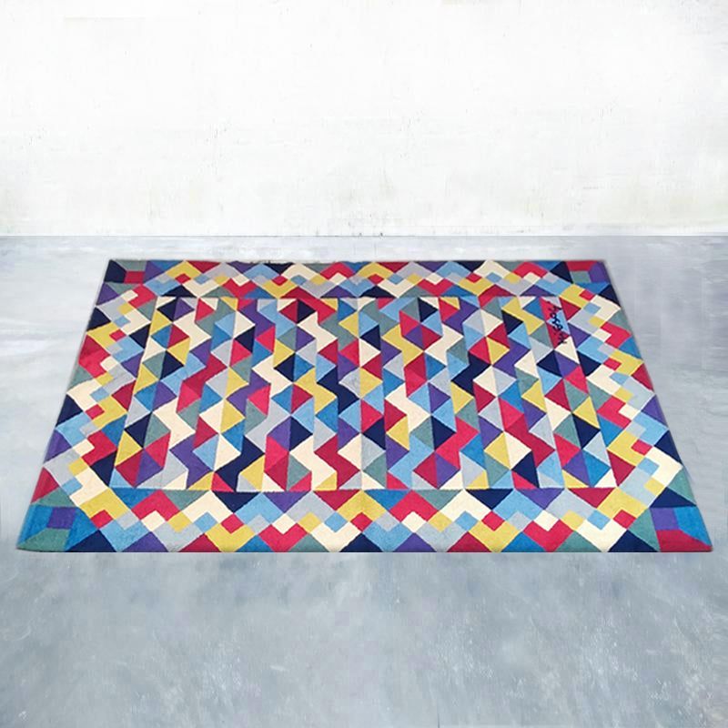 1980s Gorgeous Woolen Rug by Ottavio Missoni called "Pyramid. Limited ...