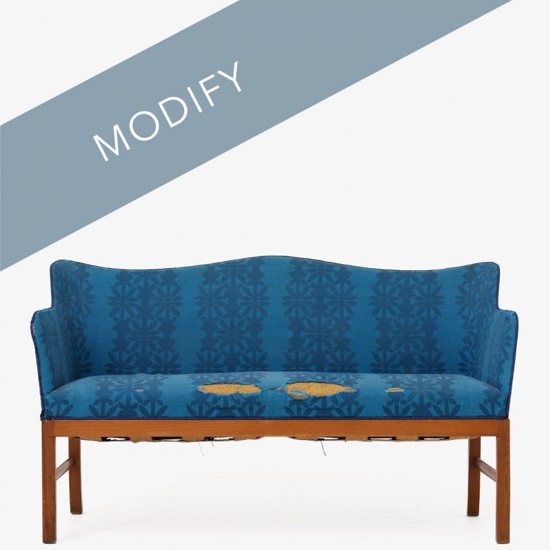 2-seater shell sofa in elm