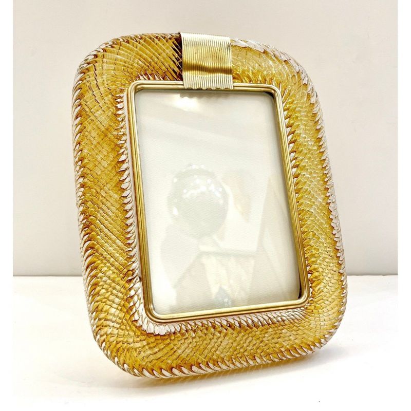 2000 Barovier Toso Italian Gold Crystal Twisted Murano Glass Brass ...