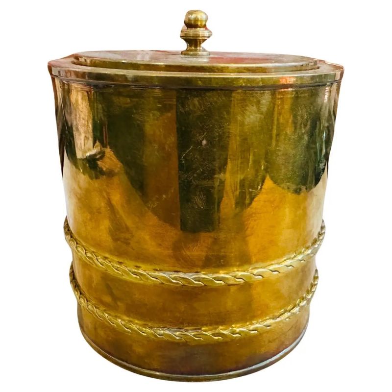 1970s Mid-Century Modern Brass Italian Ice Bucket