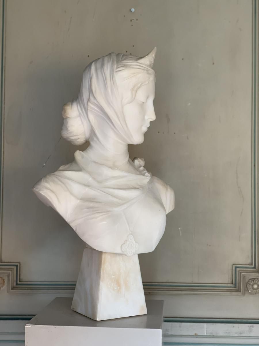 Carrara Marble Bust, Antonio Frilli