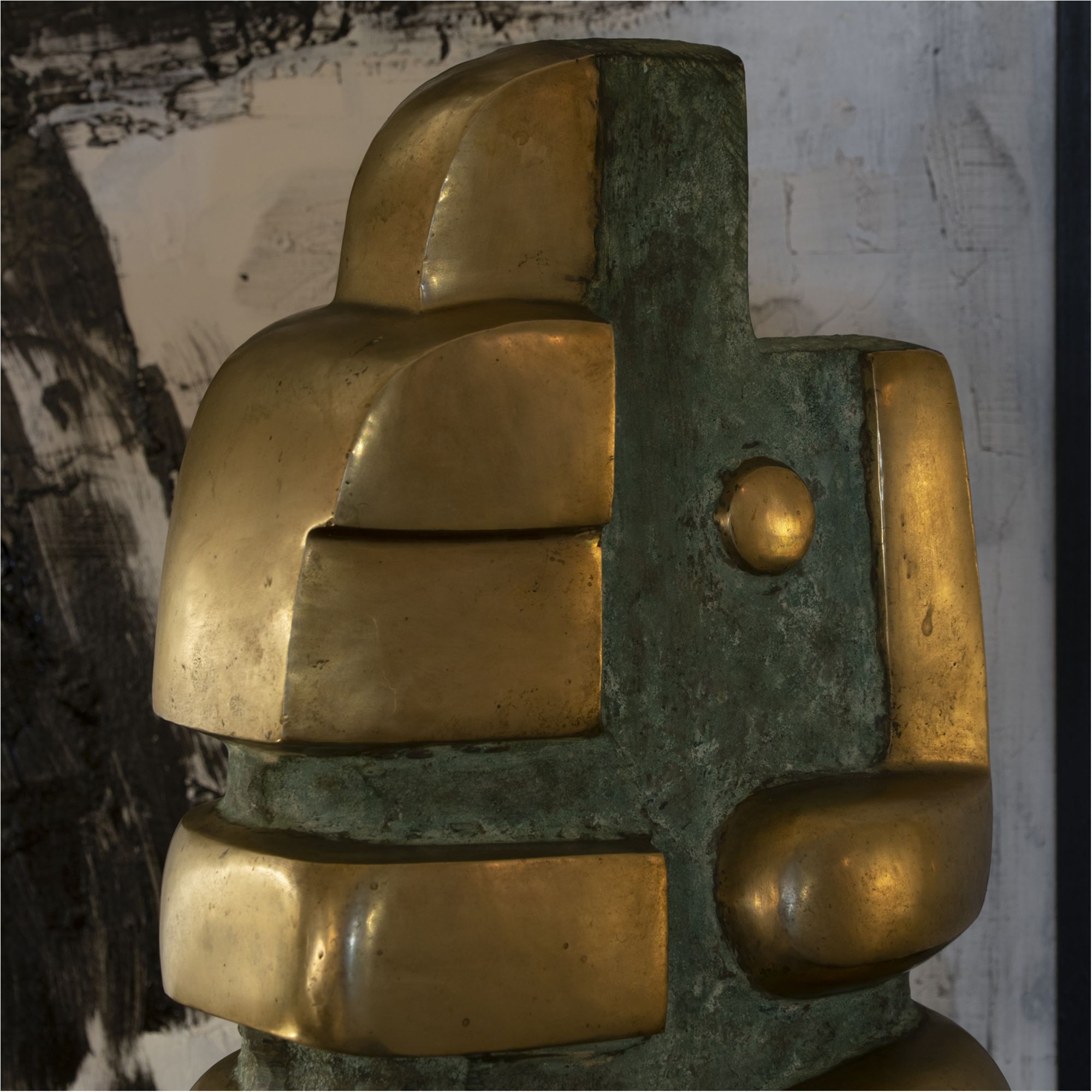Polished Bronze Abstract Sculpture, Signed and Dated Pita Zaire 89